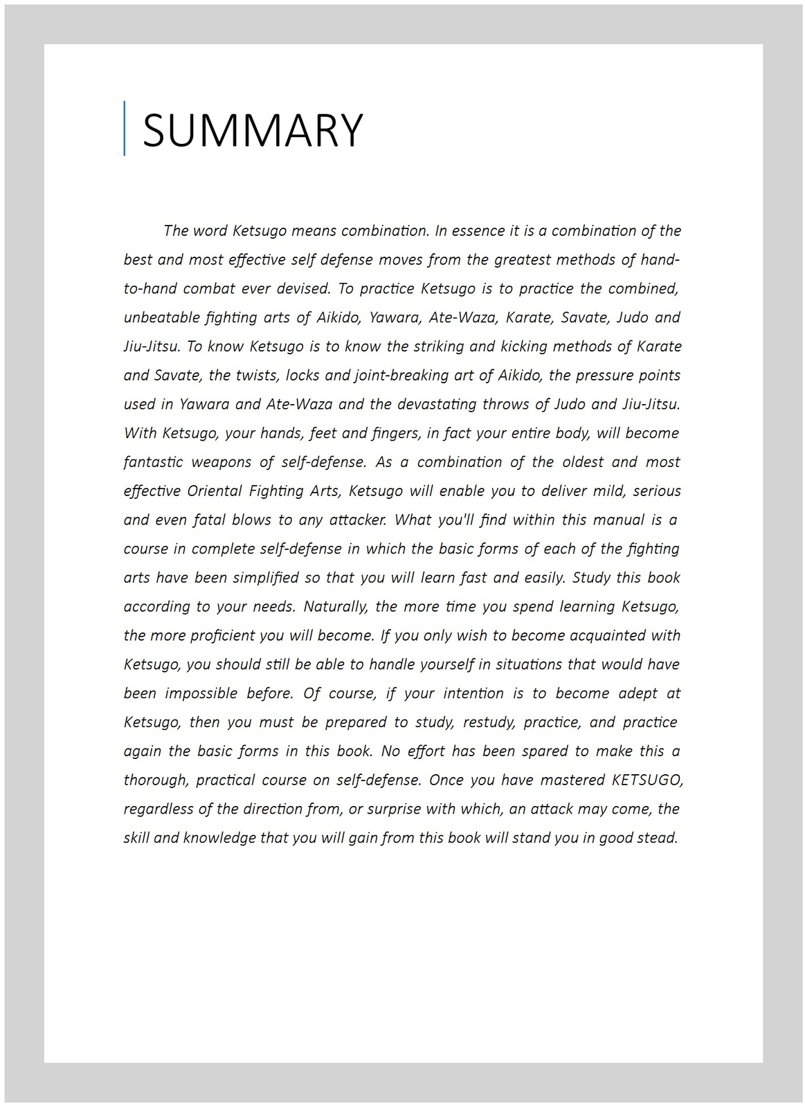 Ketsugo Complete Self-Defense System by S. Henry Robert (2010, Trade ...