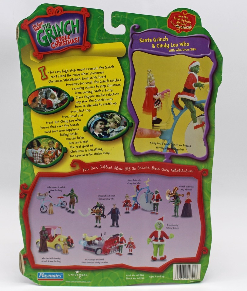 Dr. Seuss How The Grinch Stole Christmas Santa Grinch & Cindy Lou Who ...
