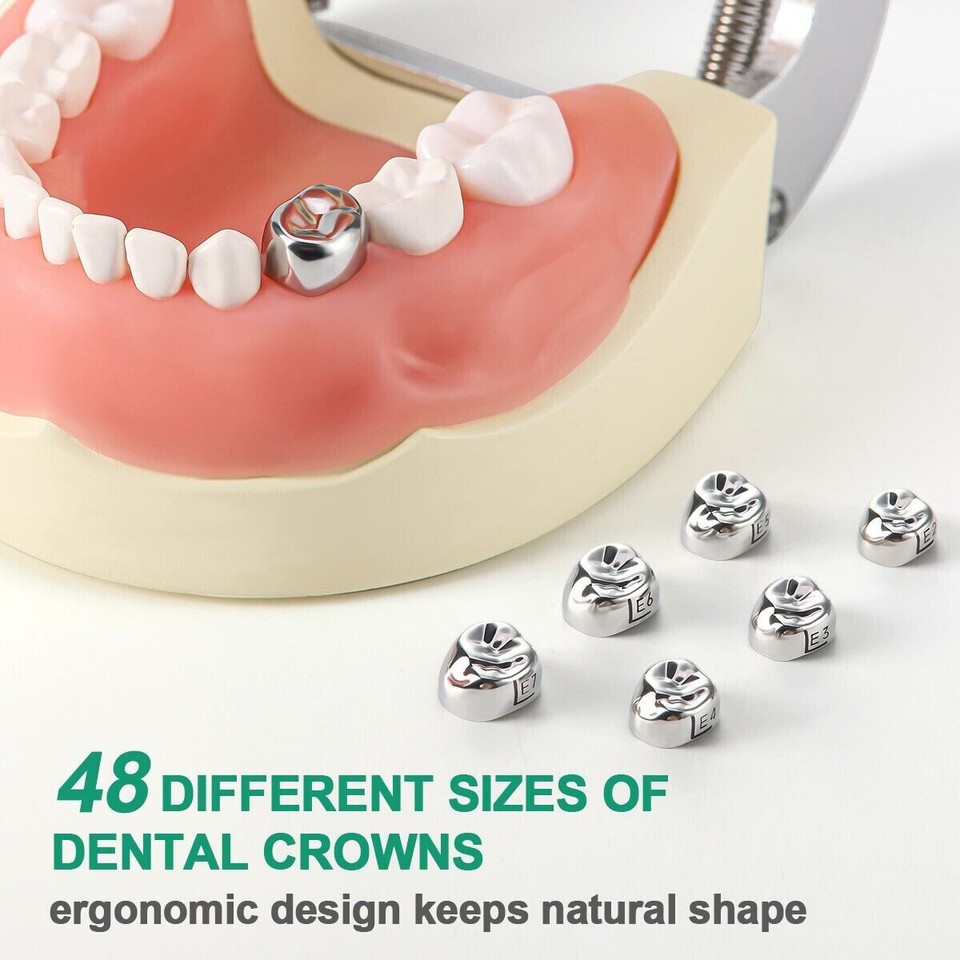 Dental Kids Primary Molar Crown Pediatric Molar Crowns Stainless steel ...