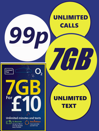 02 O2 Sim Card Pay As You Go SIM CARD UK BUNDLE STANDARD/MICRO/NANO 99P ...