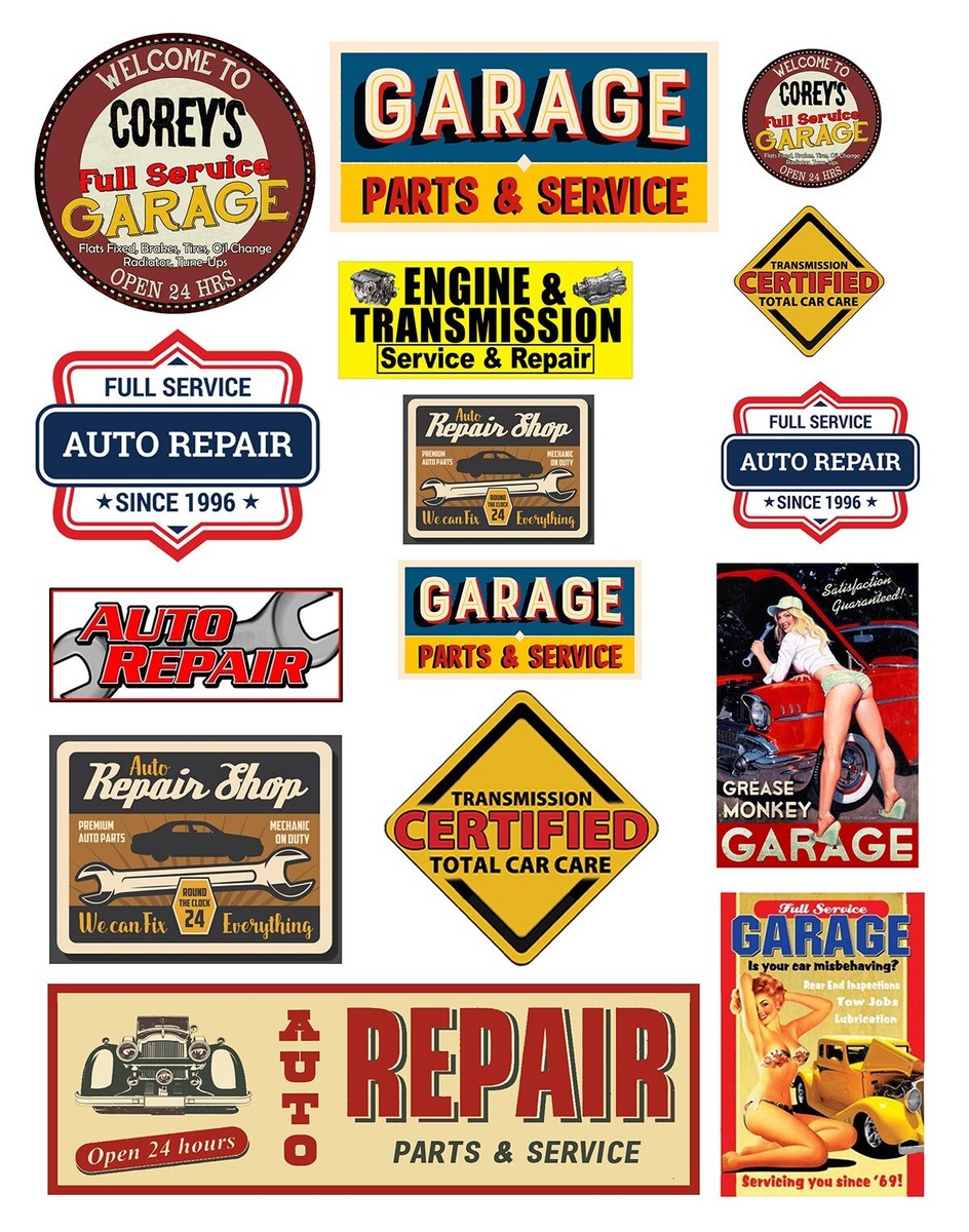 Car Shop Garage Signs