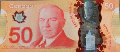 Canada 50 Dollar Cir Banknote. single 50 Canadian bank bill 2012 series ...