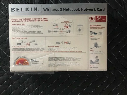 Belkin 802.11g 54 Mbps Wireless G Notebook Network Card - Model F5D7010 ...