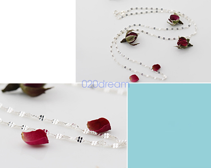 2.0mm Real 925 Sterling Silver Necklace Lucky Chain Link 14-26 INCH ...