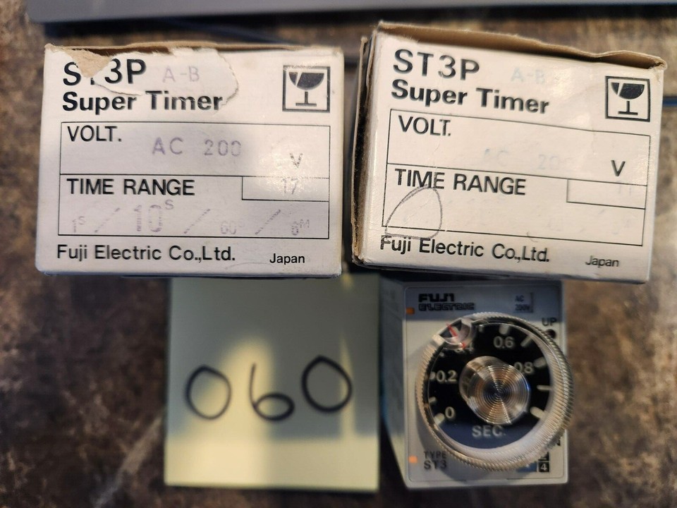 Fuji Electric ST3P A-A Super Timer Multi-Range Type Relay 200-220V 50 ...