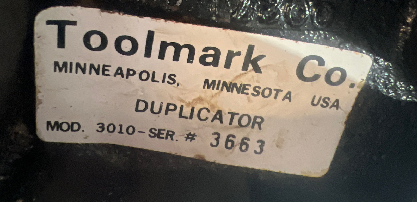 Toolmark Co Duplicator Model 3010 Used Surplus | eBay