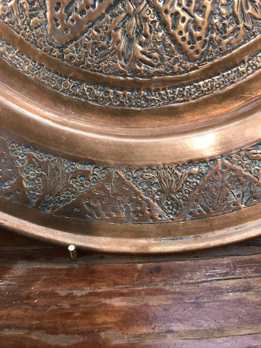 Primitive Colonial Plate Copper Good Morning! It's Breezy And Overcast