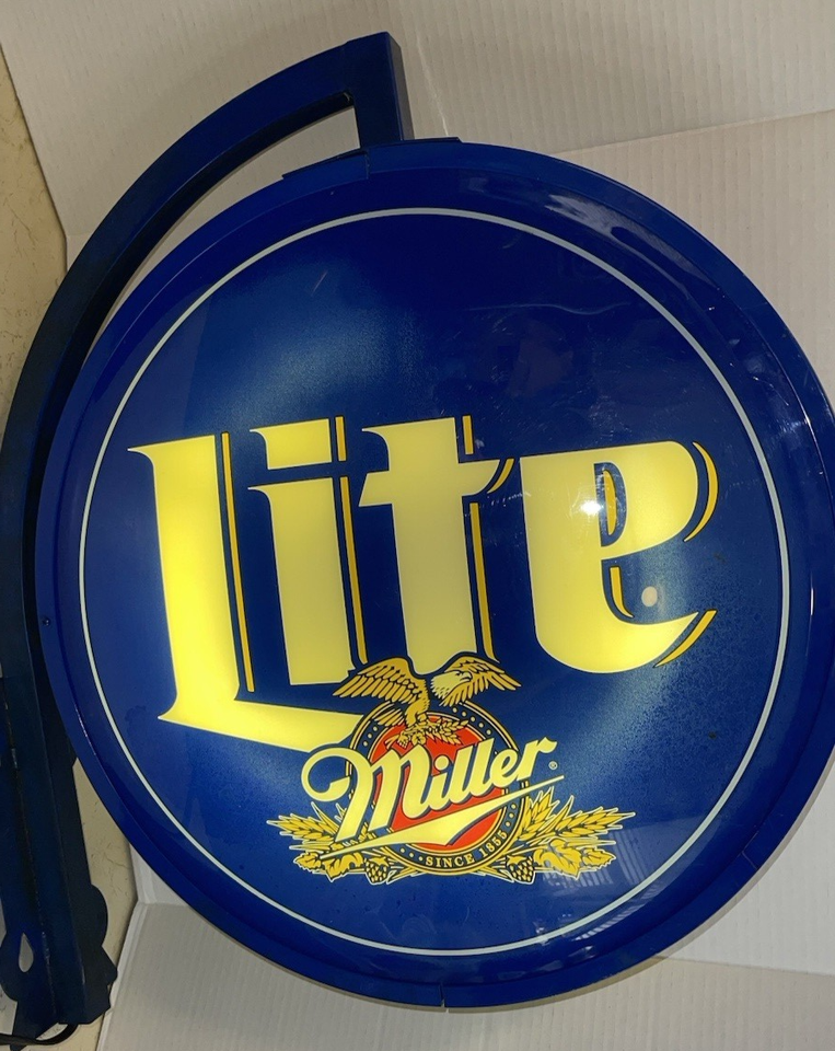 18" MILLER LITE~ LIGHTED DOUBLE SIDED HANGING SIGN~UNDERWRITERS | eBay