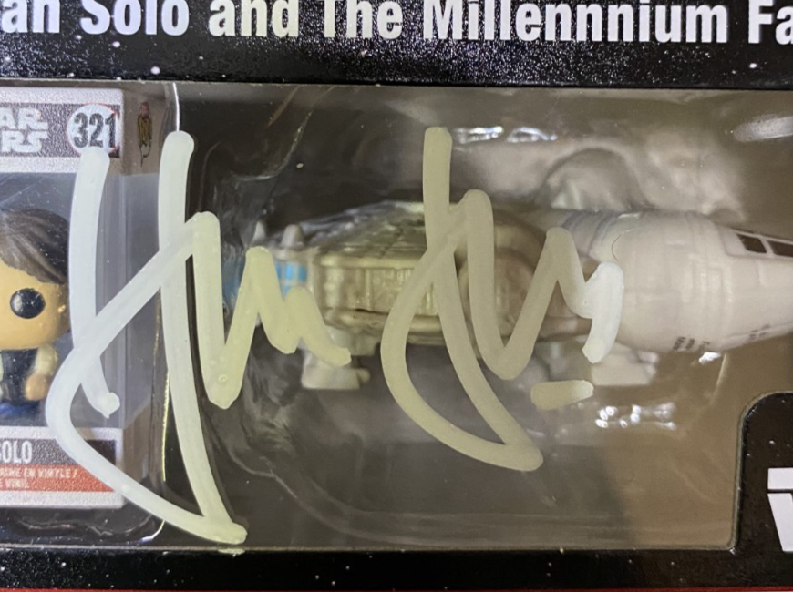 Harrison Ford W/Millenium Falcon Signed/Auto. Star Wars Funko Bitty Pop ...