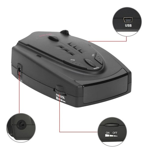 Car 360° GPS Camera Laser Radar Anti-Police Detector Speed Warning ...