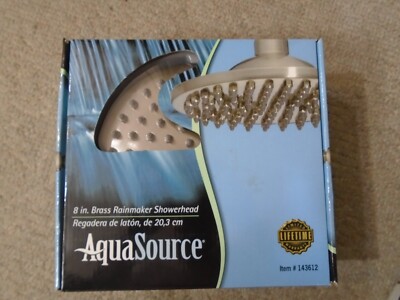 AquaSource Easy Install 8" Brass Round Fixed Shower Head NIB | eBay