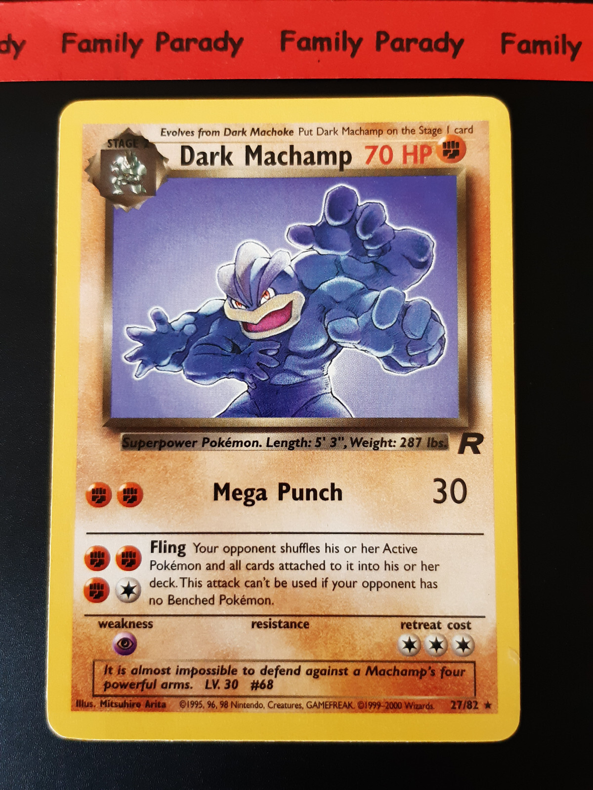 Dark Machamp 70HP 27/82 Pokemon Card Rare Wizards Team Rocket English ...