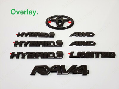 2019-2023 TOYOTA RAV4 HYBRID LIMITED GLOSS BLACK EMBLEM OVERLAY PT948 ...