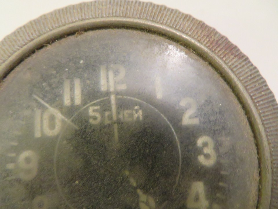 Vintage Russian Submarine Cabin Clock OUTSIDE DIAL MOVES HANDS 5 AHEN ...