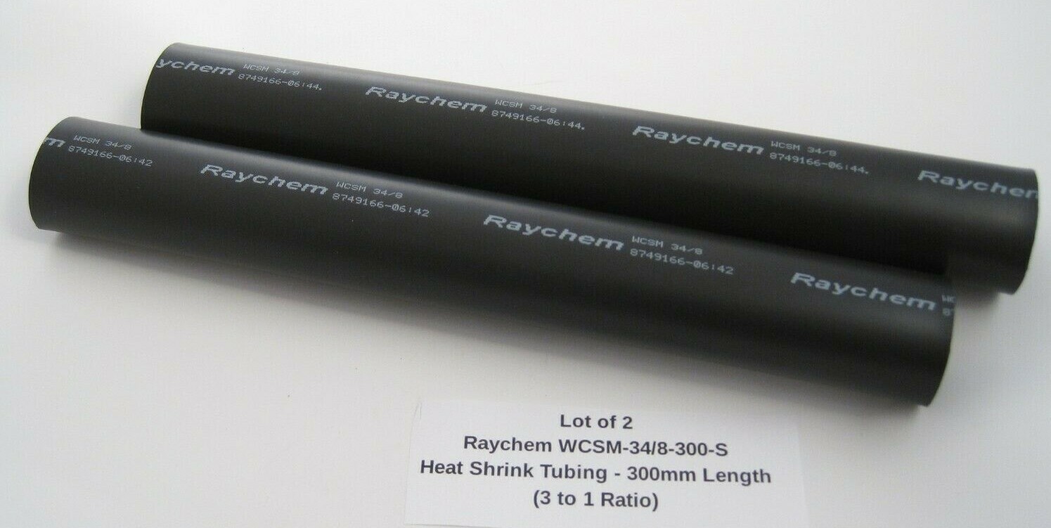 Lot of 2 Raychem WCSM-34/8-300-S Heat Shrink Tubing - 300mm Length - 3 ...