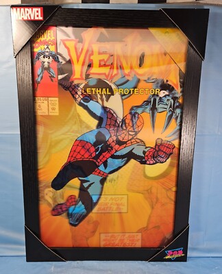 Pop Creations Marvel Spider-Man Venom Comic 19x13 Framed 3D Wall ...