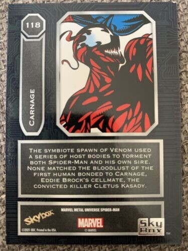 2021 Marvel Metal Universe Spider-Man Carnage High Series Card #118 | eBay
