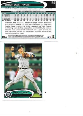 Brendan Ryan 2012 Topps Baseball Card #197 NM BOGO FREE Seattle ...