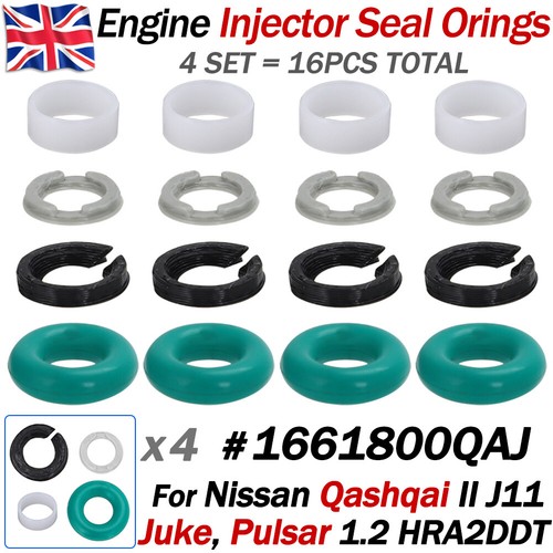 FOR NISSAN Qashqai II J11 JUKE PULSAR PETROL 1.2 HRA2DDT INJECTORS SEAL ...