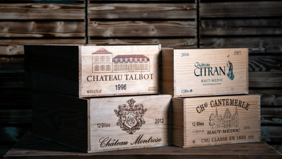 French Wine Box Crate 6 & 12 bottle sizes Wooden Genuine Storage ...