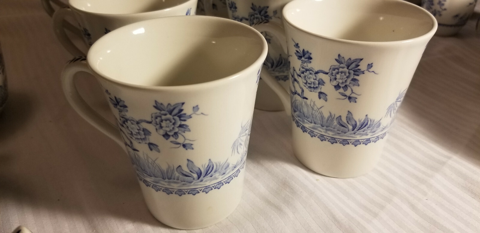 2 near mint Furnivals Blue & White Quail Made In England Coffee Tea ...