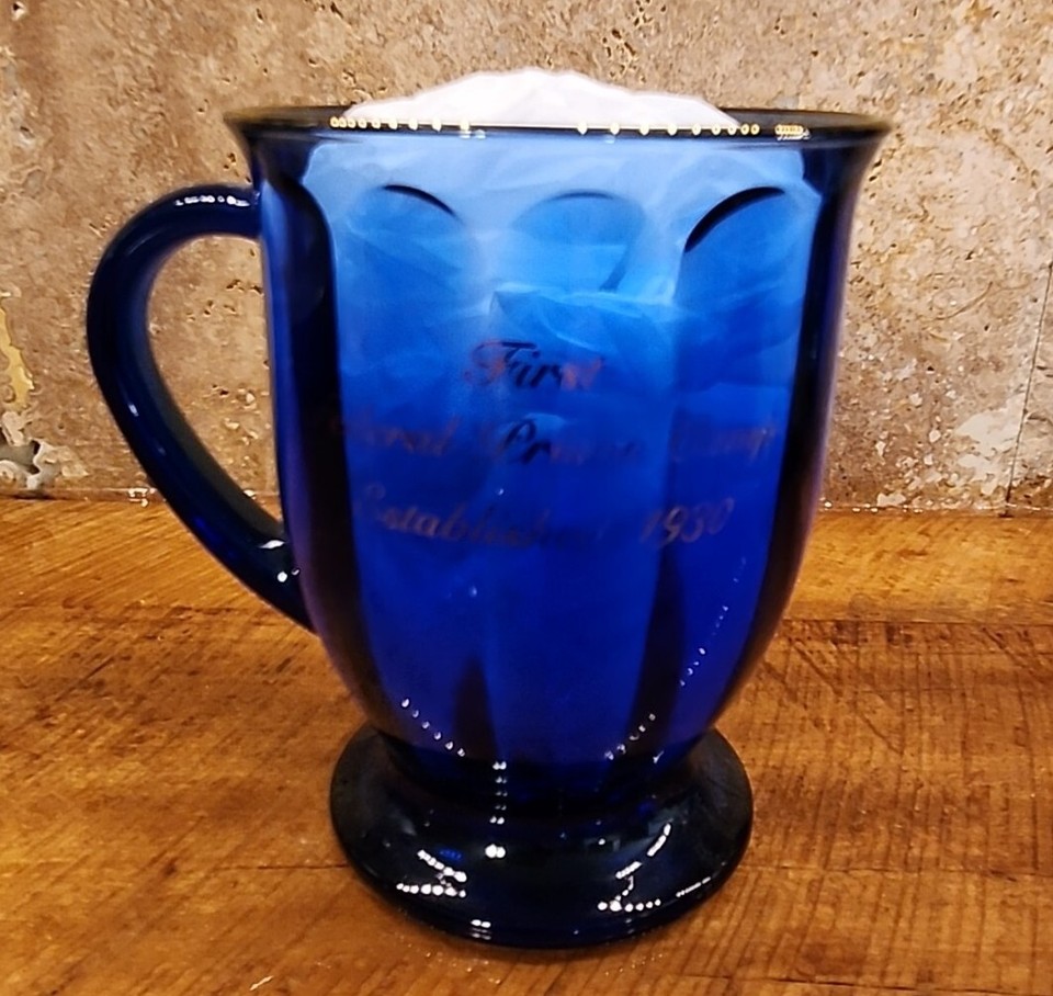 Dept Of Justice Federal Bureau of Prisons Montgomery Blue Glass Coffee ...