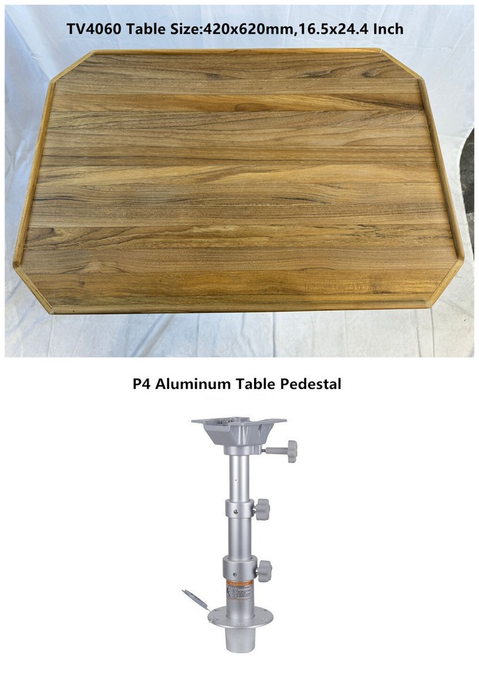 Boat Rectangular Teak Table Top 16.5x24.4 Inch Plain Cut Corners ...