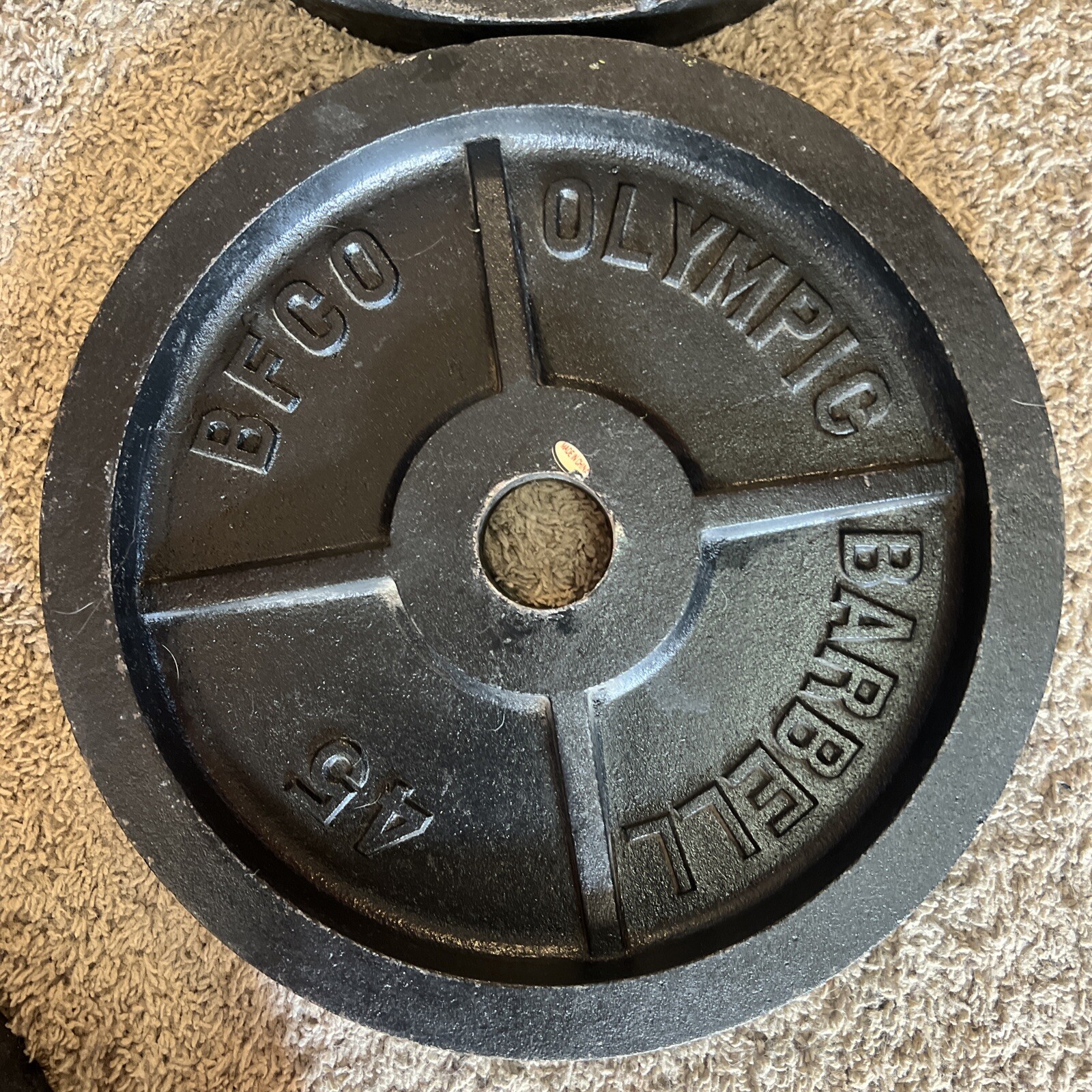 2 x BFCO Rare Vintage PAIR Olympic Plates Weight 45 90 Lbs Total 2 ...