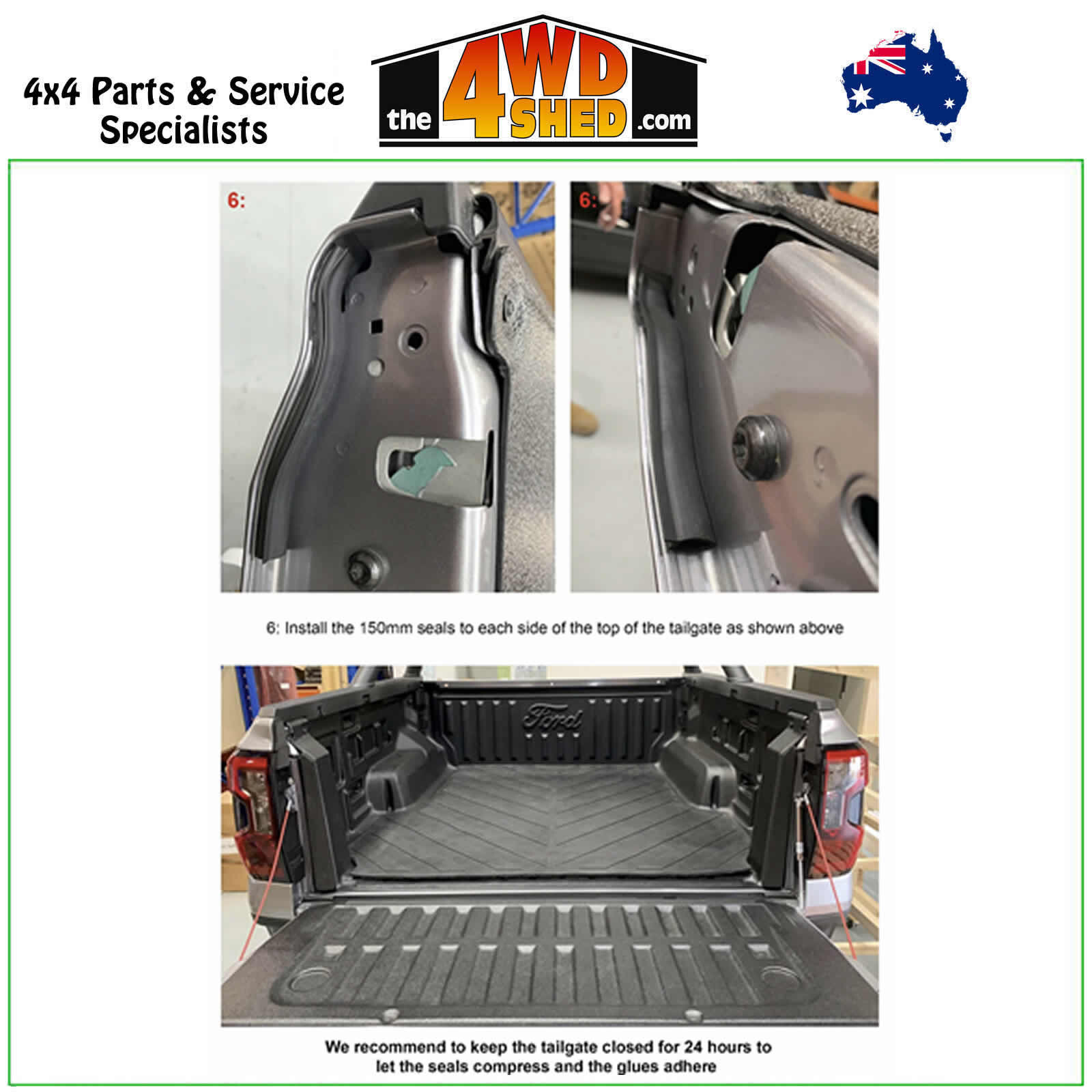 Tailgate Rubber Seal Kit suit Ford Ranger P703 Next Gen with Factory ...