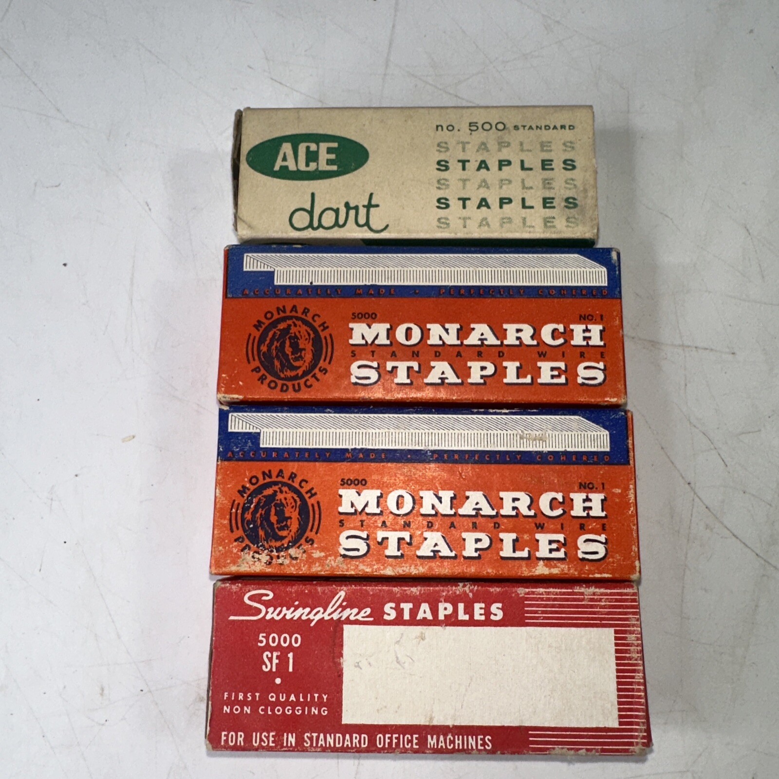 Lot of 4 Vintage Staple Boxes Swingline, Monarch , Ace Staples | eBay