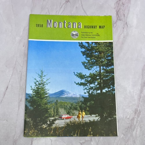1958 Montana Highway Map Large Fold Out Travel Map TC5-LP1 | eBay