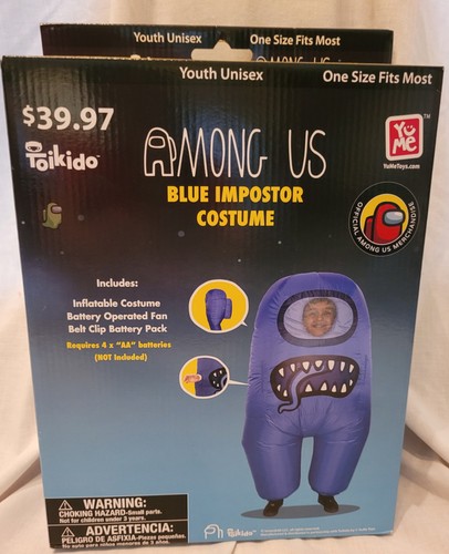 Toikido Among Us Blue Imposter Inflatable Halloween Costume One Size ...