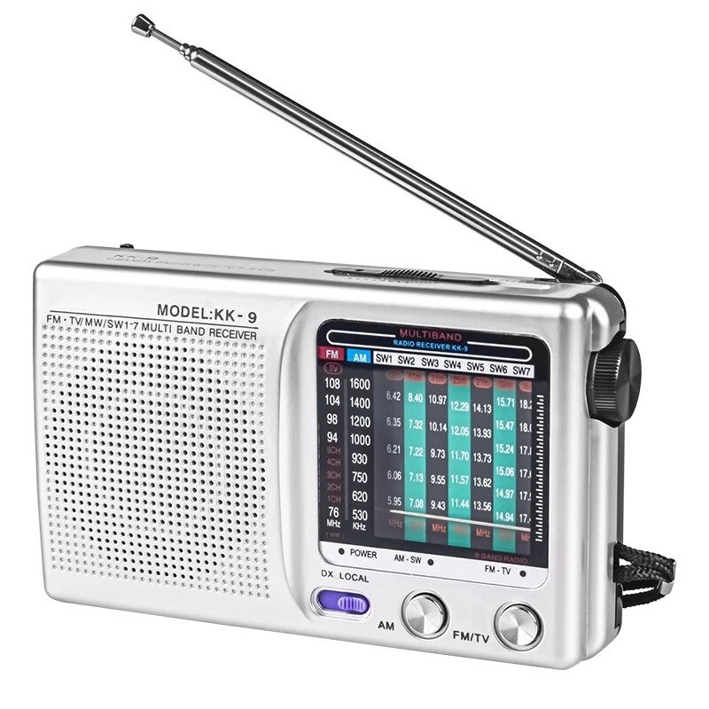 PORTABLE 9 BAND WORLD RECEIVER FM(TV)/AM/SW1-7 MULTIBAND RADIO RECEIVER ...