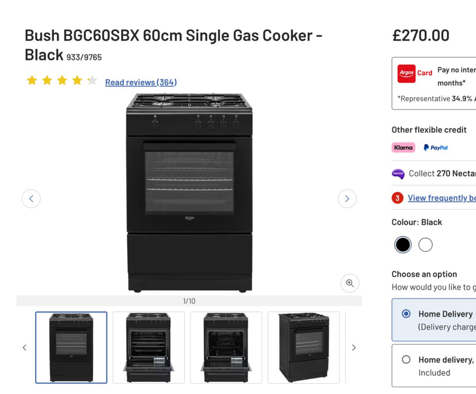 BRAND NEW UNOPENED bush 60 cm gas cooker | eBay UK