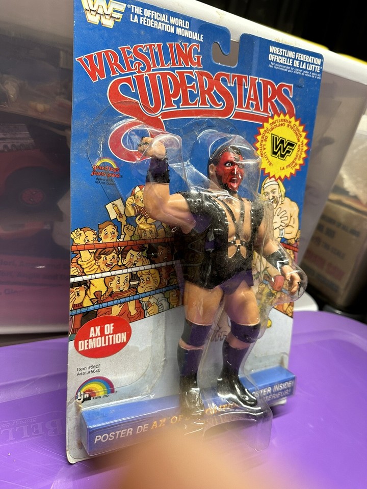 LJN WWF Wrestling Superstars Ax of Demolition Action figure MOC bubble ...