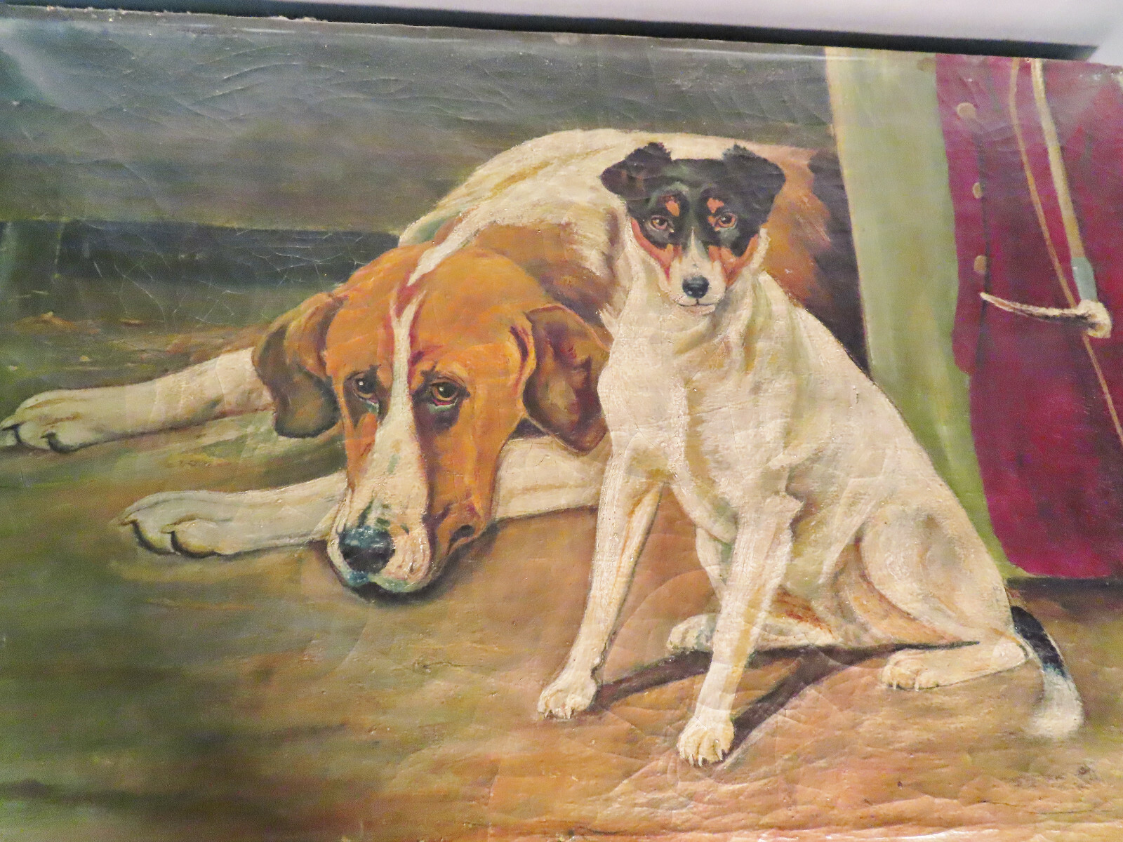 1902 ANTIQUE OIL PAINTING OF DOGS, SIGNED,DATED | eBay