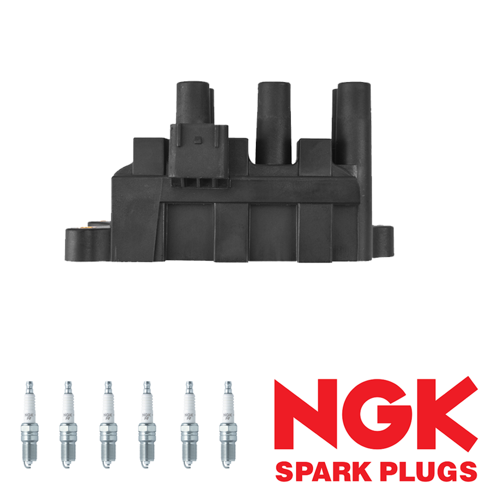 Ignition Coil & 6 NGK Spark Plugs for 2001-2006 Ford Taurus 3.0L V6 ...