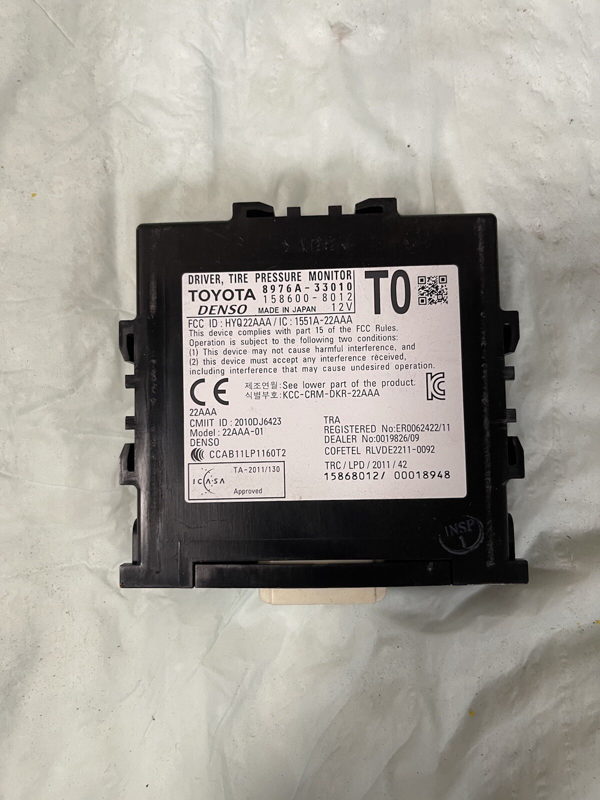 13-15 LEXUS GS350 TIRE PRESSURE TPMS CONTROL MODULE COMPUTER OEM 8976A ...