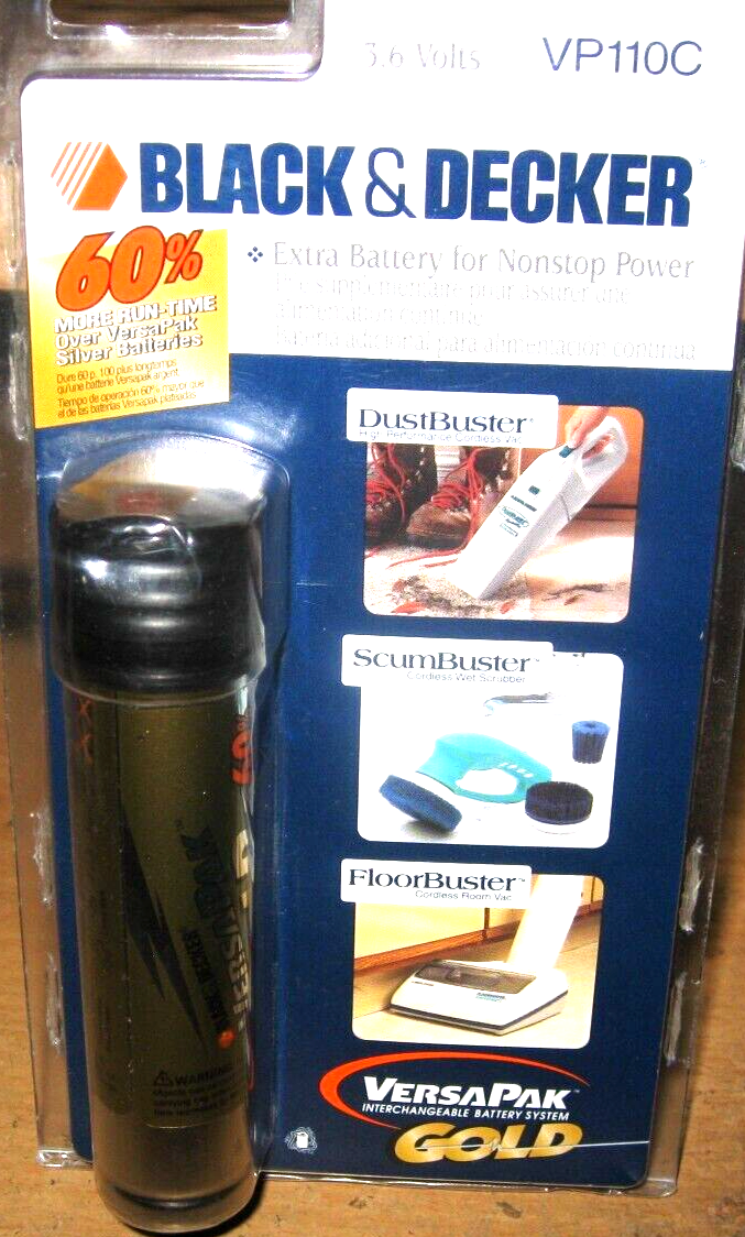 Black & Decker VersaPak Gold 3.6V Battery VP110C Rechargeable New Old ...