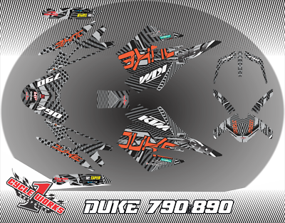 KTM 790 & 890 DUKE Supermoto SEMI CUSTOM GRAPHICS KIT SUPER SWIRL | eBay