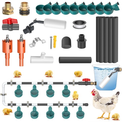 Complete Set Automatic Chicken Waterer System for Continuous Fresh ...
