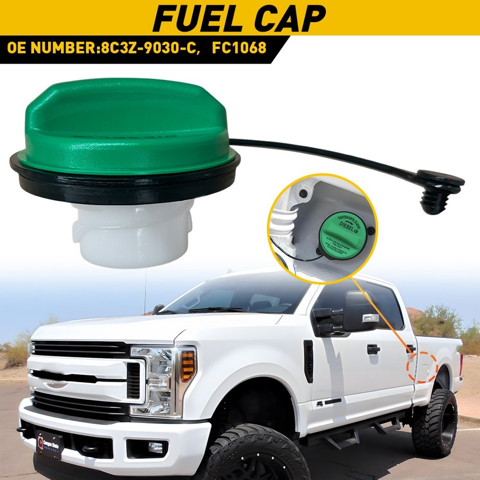 USA For Ford F250 F350 Super Duty Diesel Fuel Tank Cap Gas w Tether ...