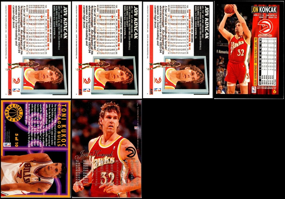 1994 Jon Koncak (6) Card Lot - LIMITED EDITION – RARE GEM | eBay