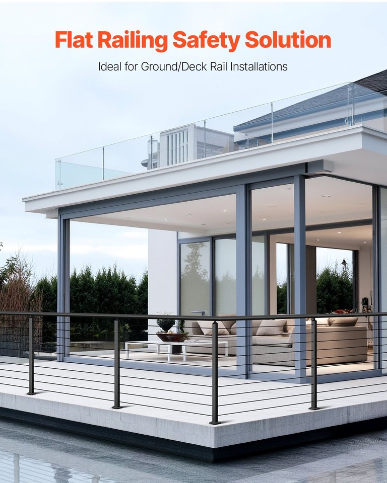 4-Pack Cable Railing Post,36x2x2 In Horizontal-Hole Deck Railing Post w ...