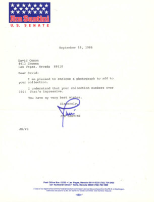 JAMES D. "JIM" SANTINI - TYPED LETTER SIGNED 09/19/1986 | eBay