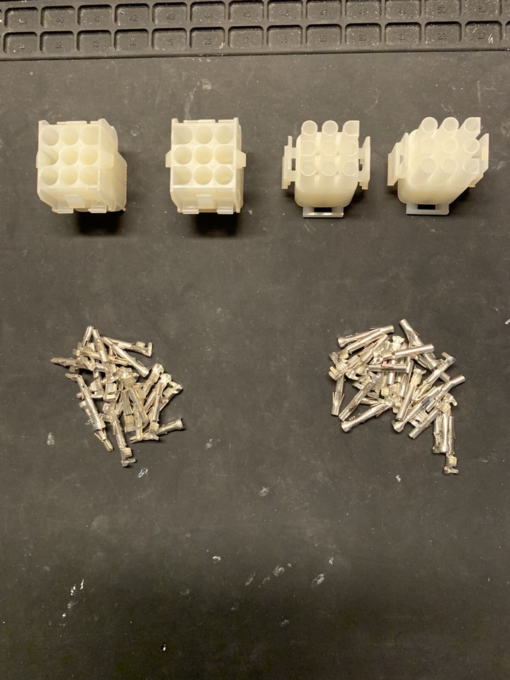 9 Pin Molex Connector Kit, 2 Sets, 14-20 AWG .084 Pins Arcade Pinball ...