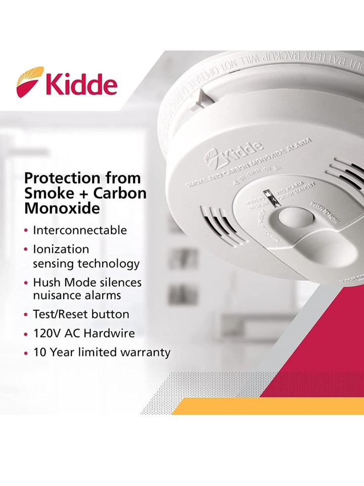 Kidde 21006377 Hardwired Combination Carbon Monoxide & Smoke Alarm KN ...