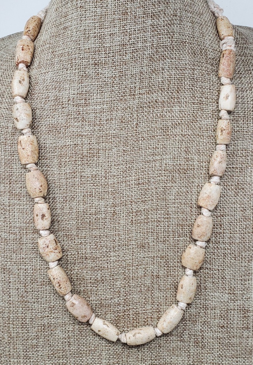 Vintage Naga Conch Shell Necklace Barrel Bead Ethnic … - Gem