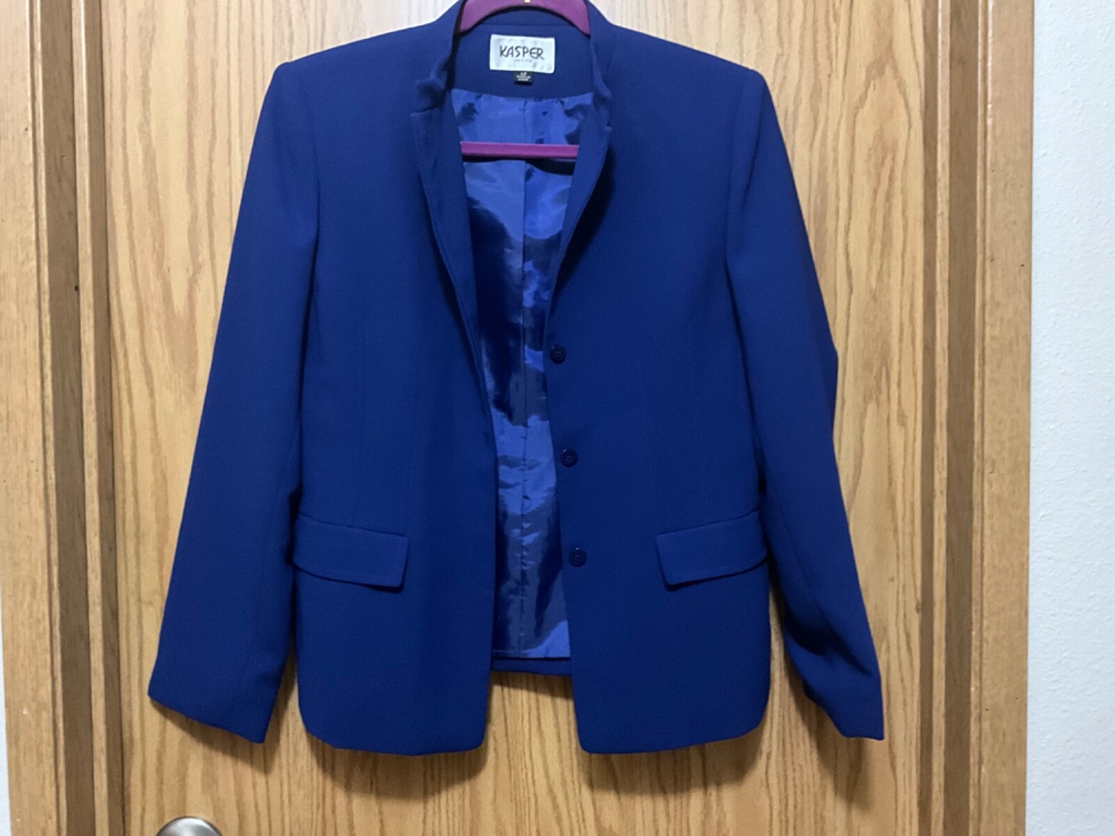 PREOWNED BLUE KASPER PETITE SUIT JACKET | eBay