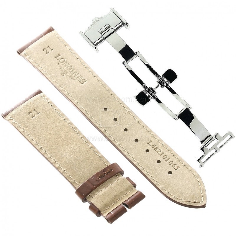 Longines Watch Strap L682101065 FDA Print Alligator Gold 21/18 MM ...
